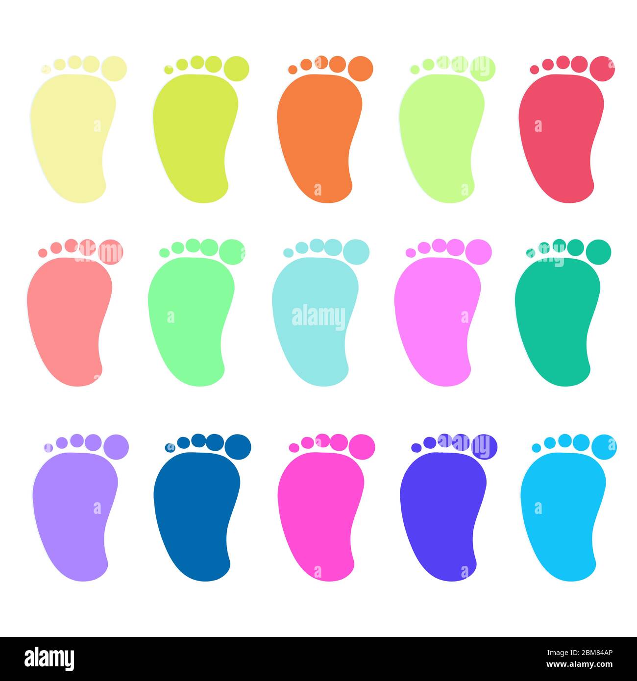 Colorful foot prints vector Stock Vector Image & Art - Alamy