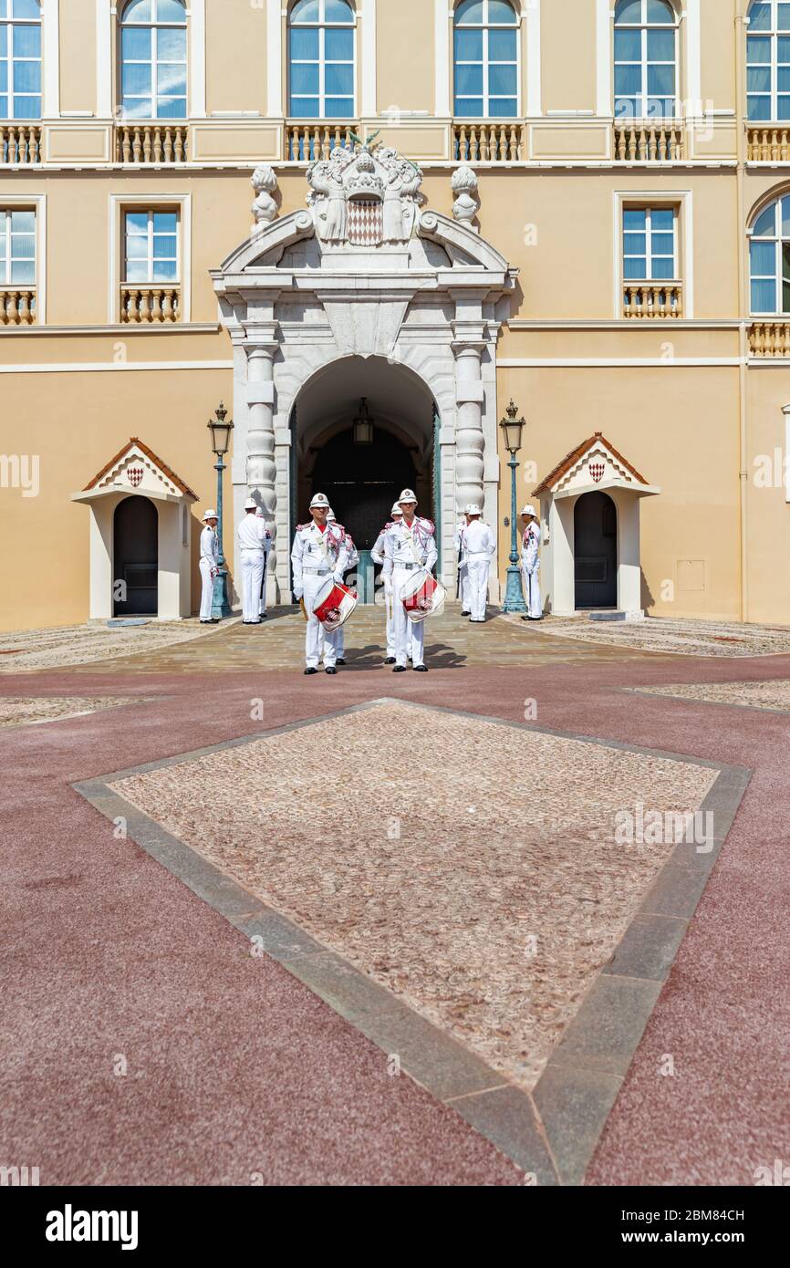 Monaco, Old Town, 27 September 2019: It is festive changing of the ...