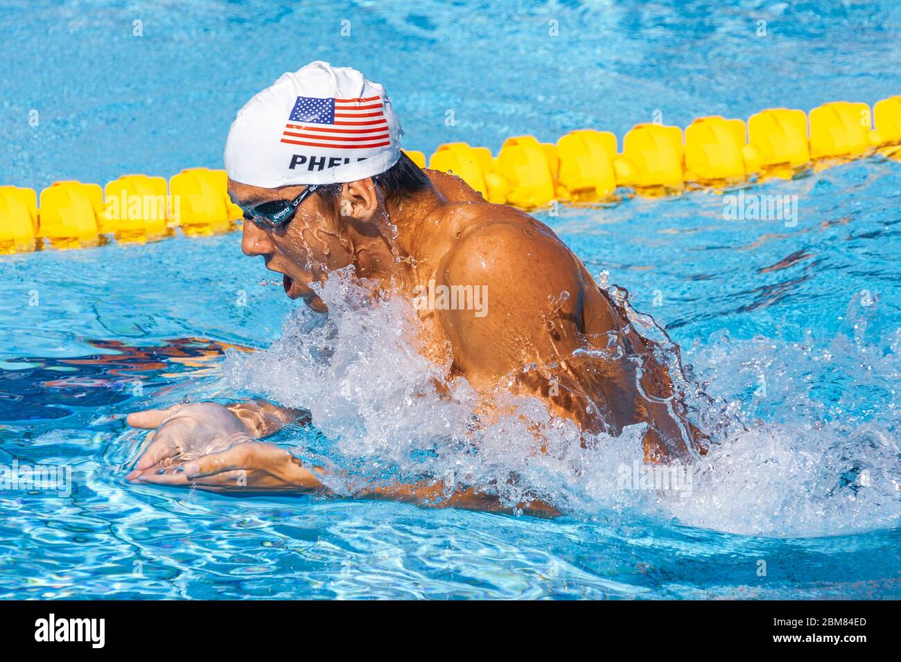 Michael Phelps (USA) competes in the Men's 400 metre individual medley ...