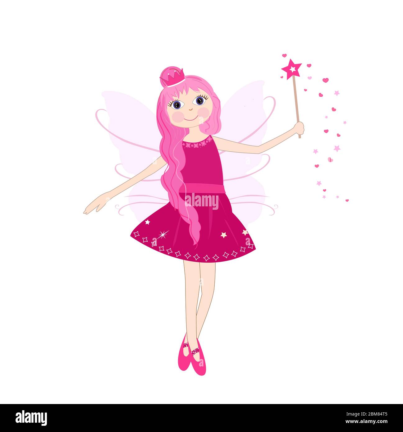 Cute pink fairy tale vector illustration Stock Vector Image & Art - Alamy