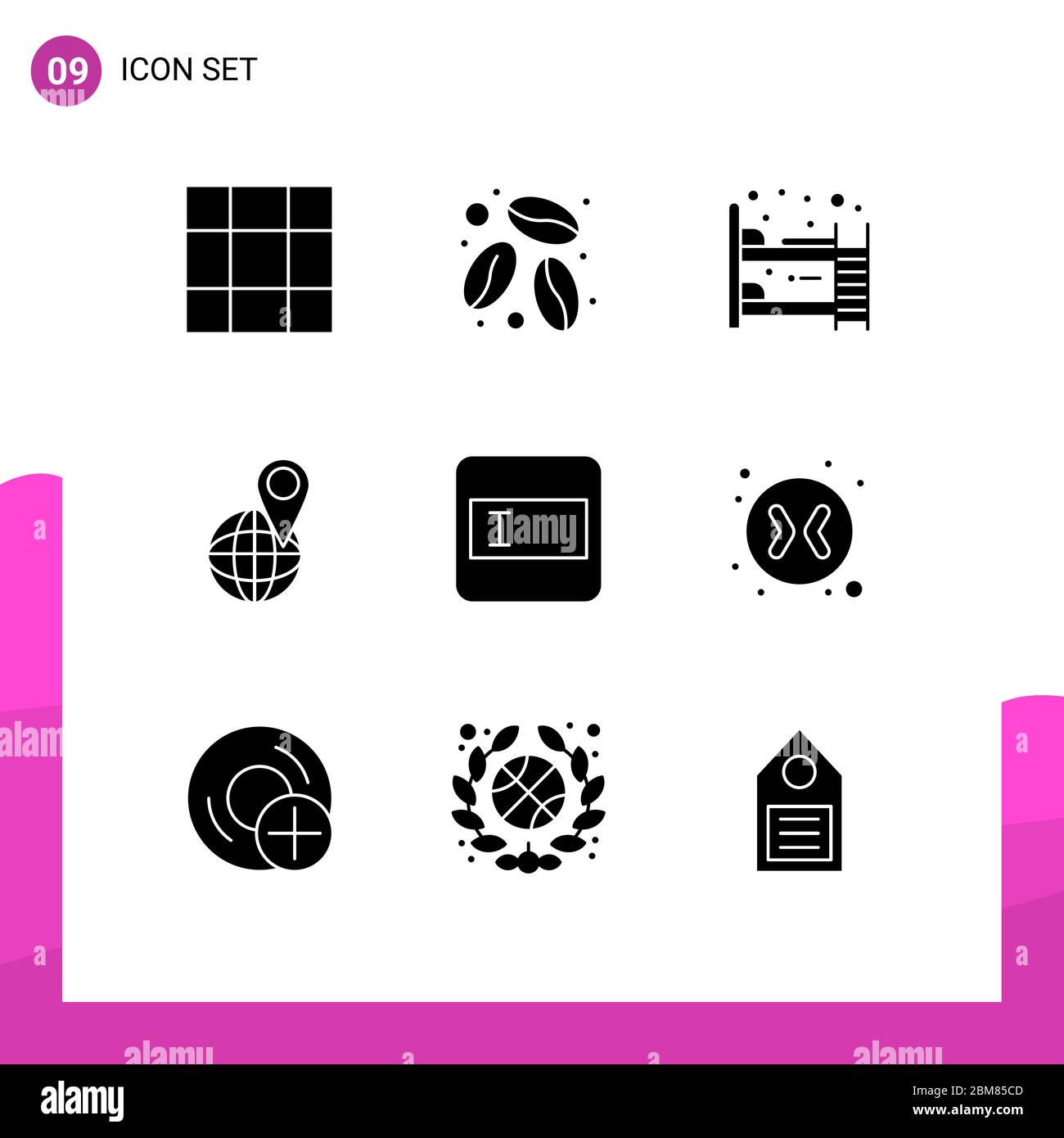 Universal Icon Symbols Group of 9 Modern Solid Glyphs of change arrows ...