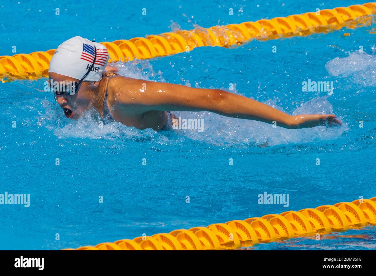 Katie Hoff (USA) competes in the Women's 400 metre individual medley ...