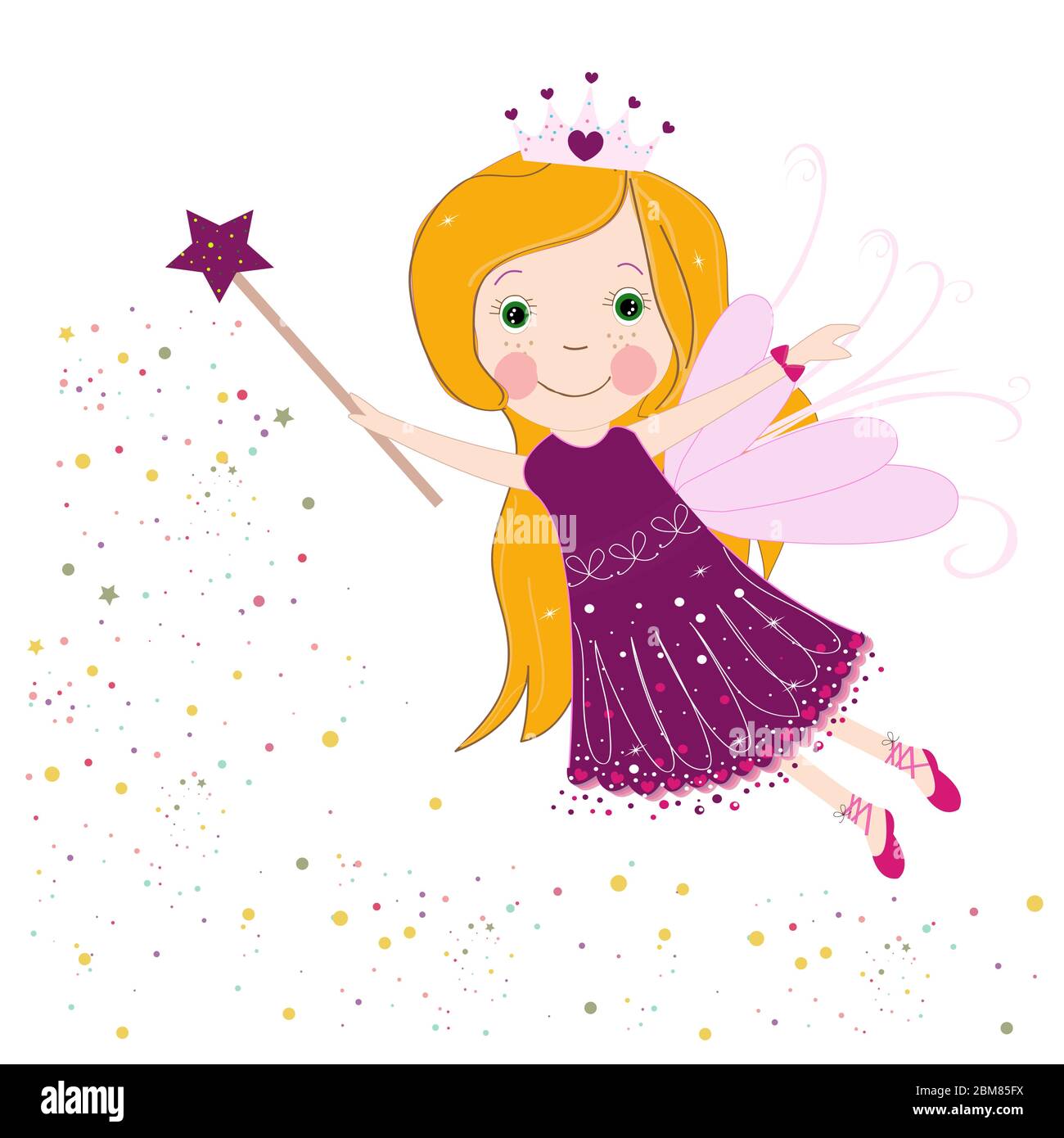 Cute purple fairy tale vector Stock Vector Image & Art - Alamy
