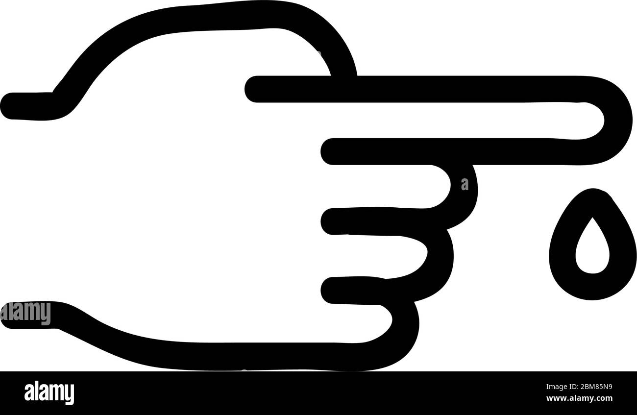 drop of blood from finger icon vector outline illustration Stock Vector ...