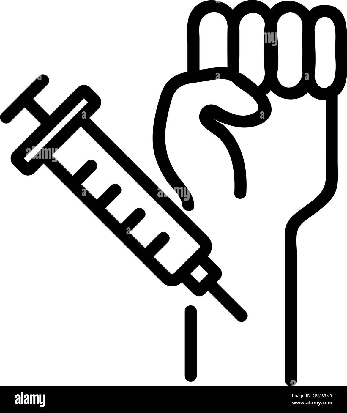 injection in hand icon vector outline illustration Stock Vector Image ...