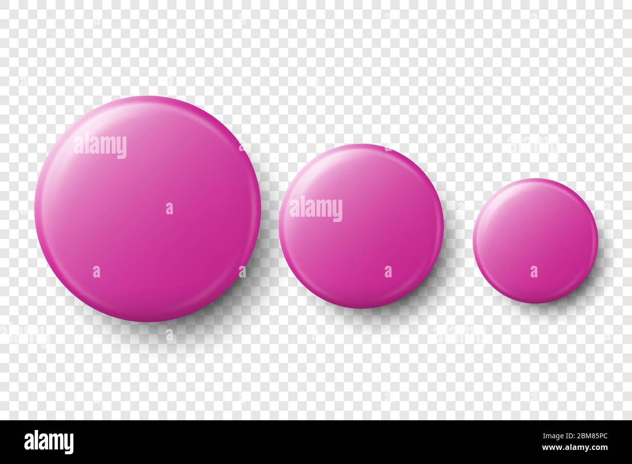 Vector 3d Realistic Pink Metal, Plastic Blank Button Badge Set ...