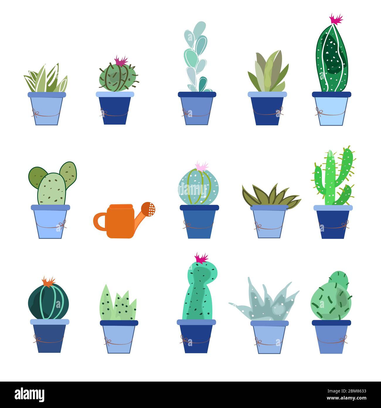 Potted cactus white background Stock Vector Images - Alamy