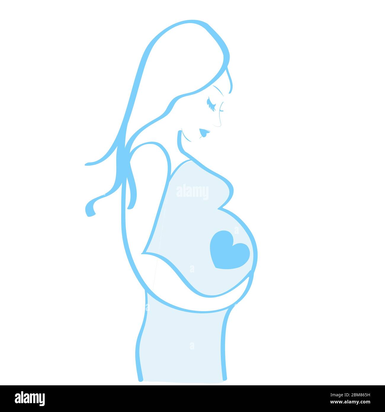 Pregnant woman. Blue baby boy. Mother's day vector illustration Stock ...