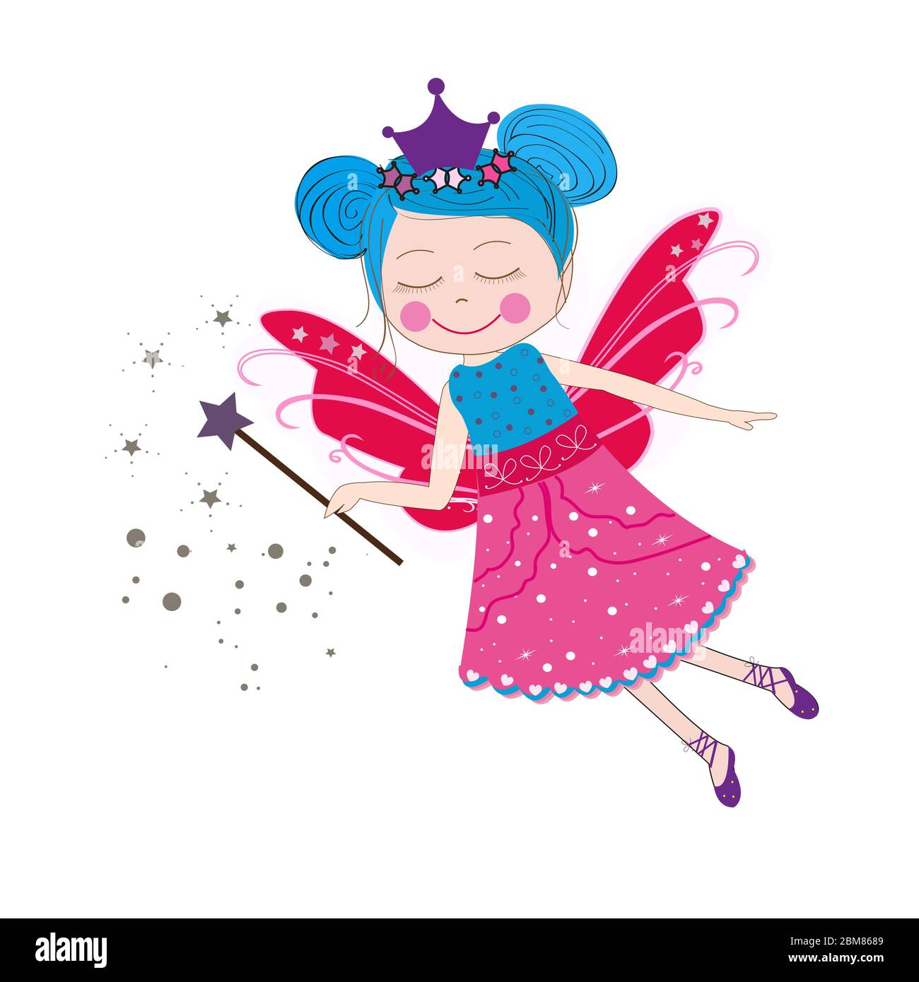 Fairy tale with blue hair vector illustration Stock Vector Image & Art ...