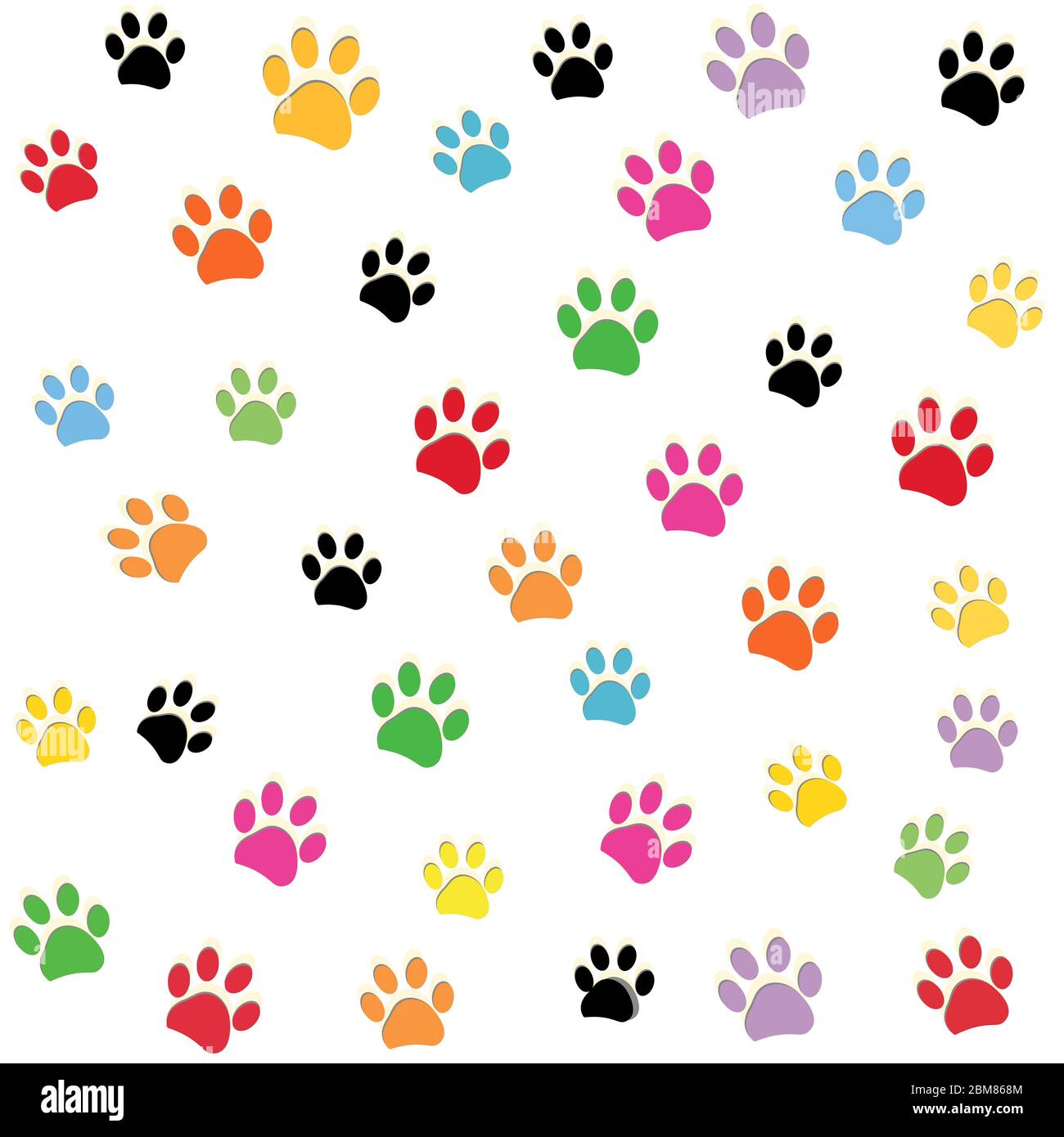 Colorful paw prints pattern vector illustration Stock Vector Image ...