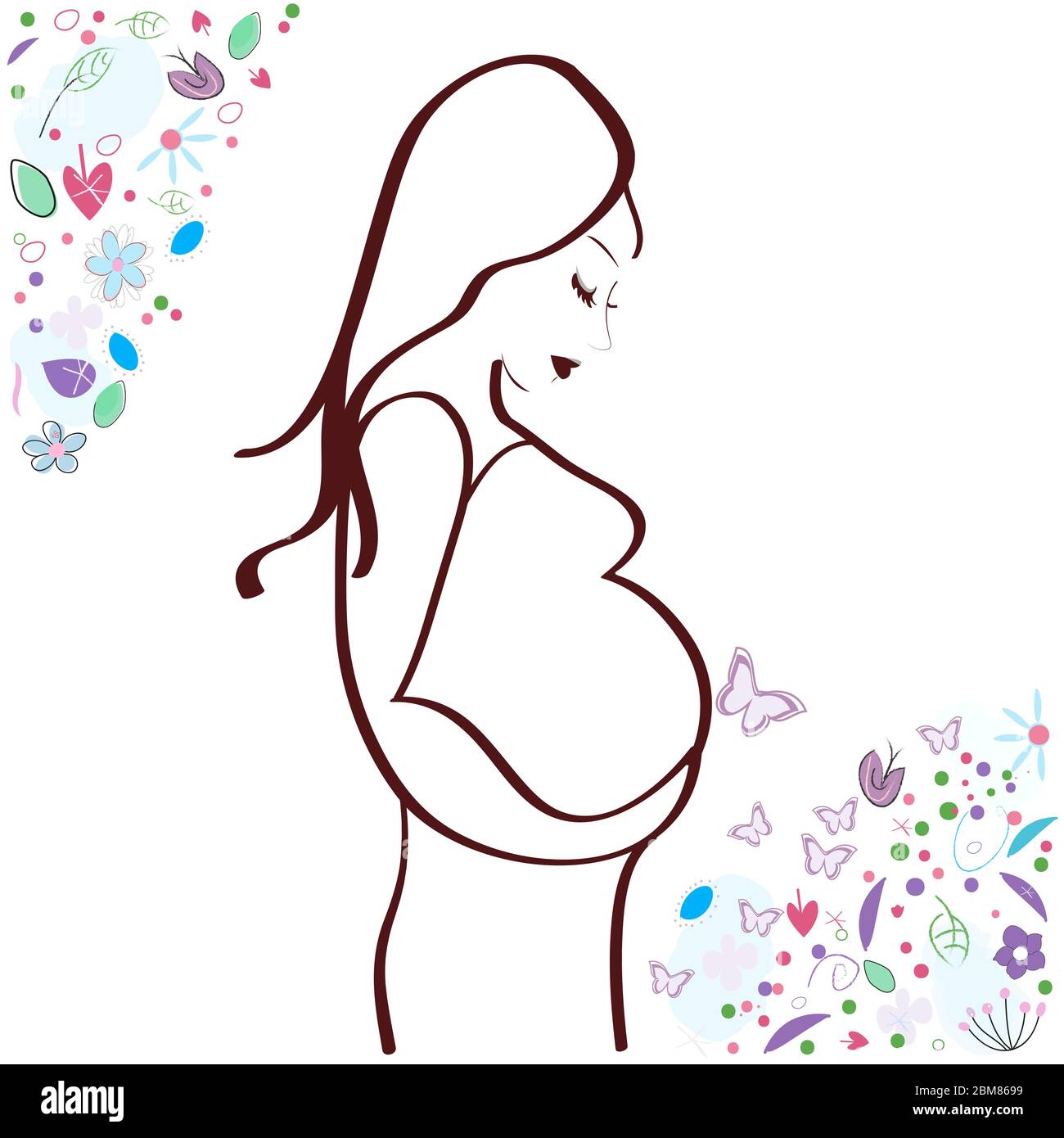 Pregnant Woman Silhouette Invitation Boy Pregnant Woman Brisk Walking