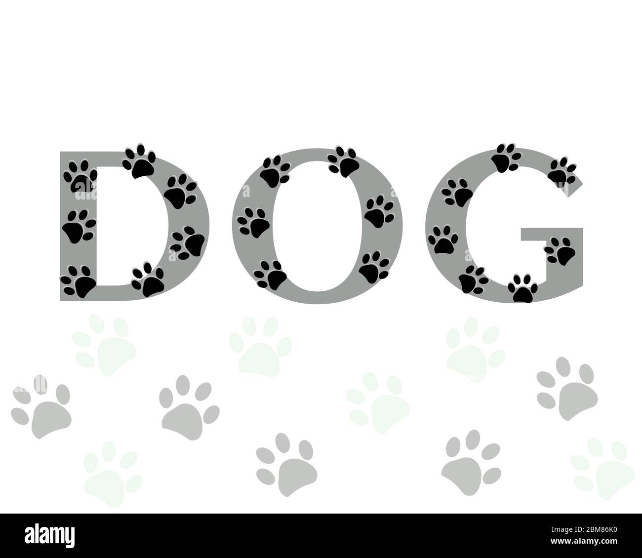 Dog text with paw print vector background Stock Vector Image & Art - Alamy