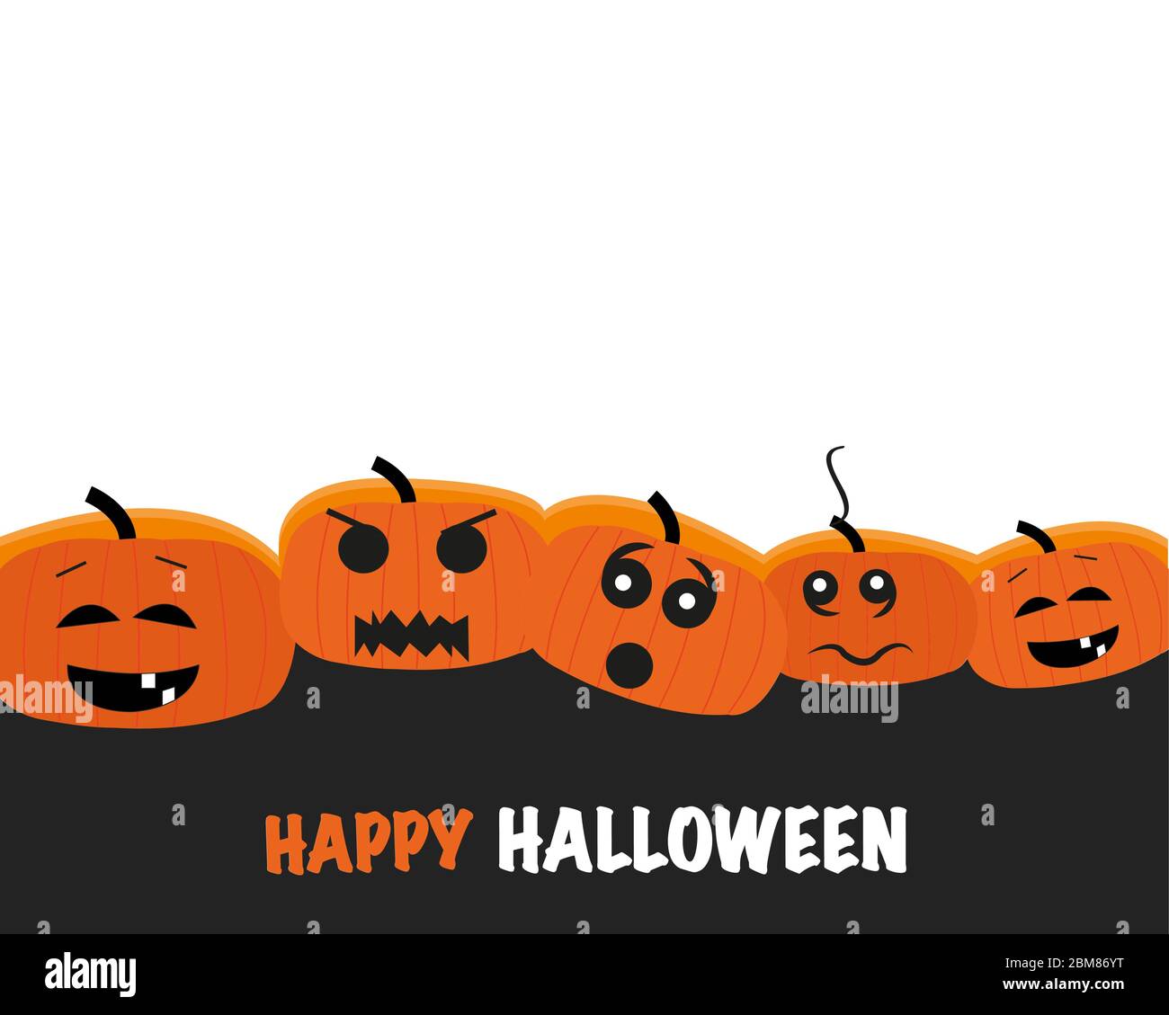 Happy Halloween funny pumpins party background and greeting card vector ...