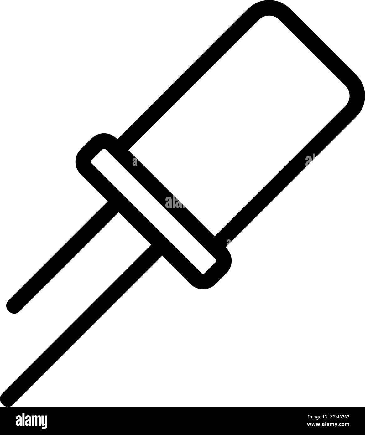 led bulb with square socket icon vector outline illustration Stock ...