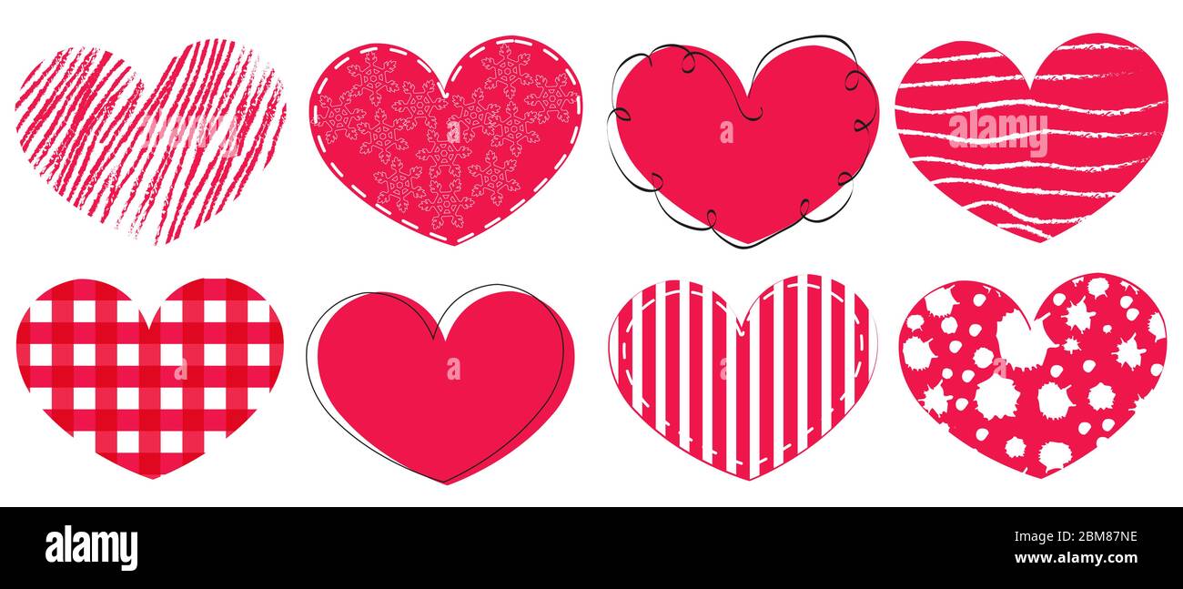 Happy Valentine's Day card doodle hearts vector background Stock Vector ...