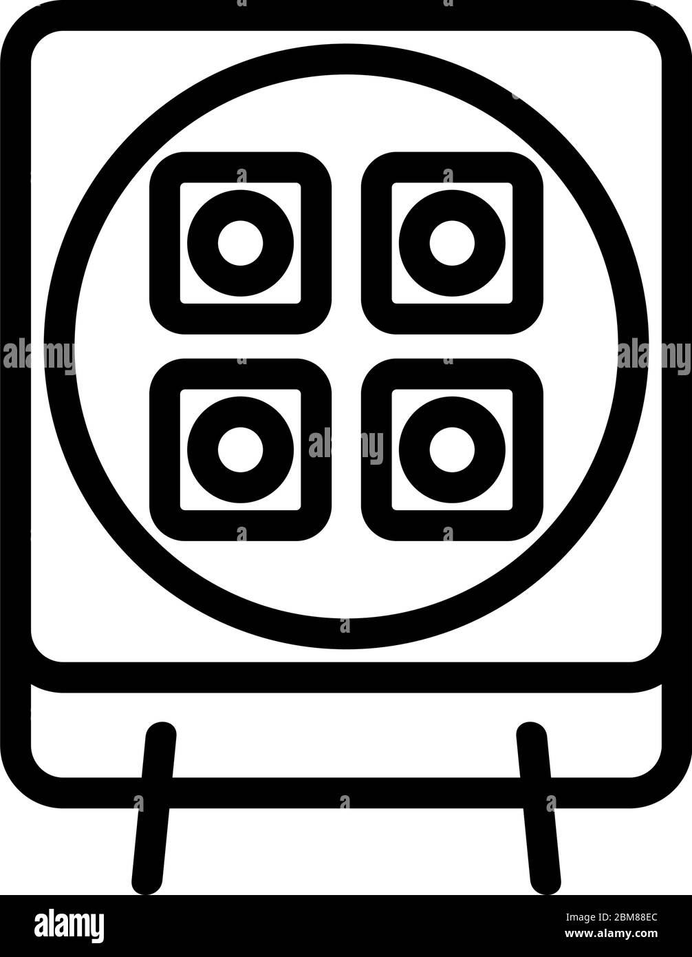 ceiling with four led lights icon vector outline illustration Stock ...