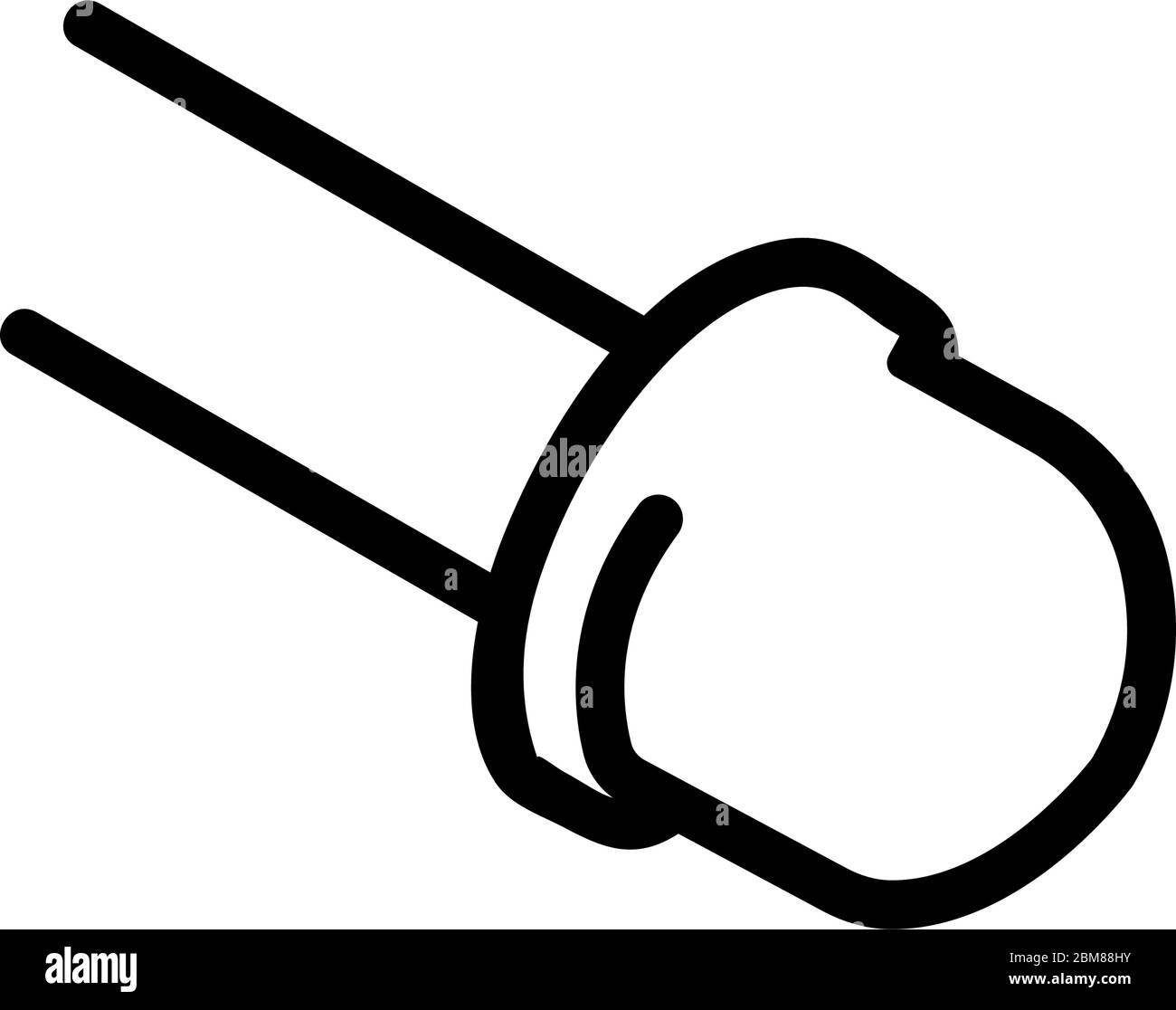 led bulb with round socket icon vector outline illustration Stock ...