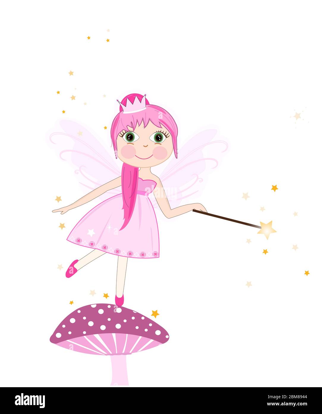 Beautiful pink fairy girl vector background Stock Vector Image & Art ...