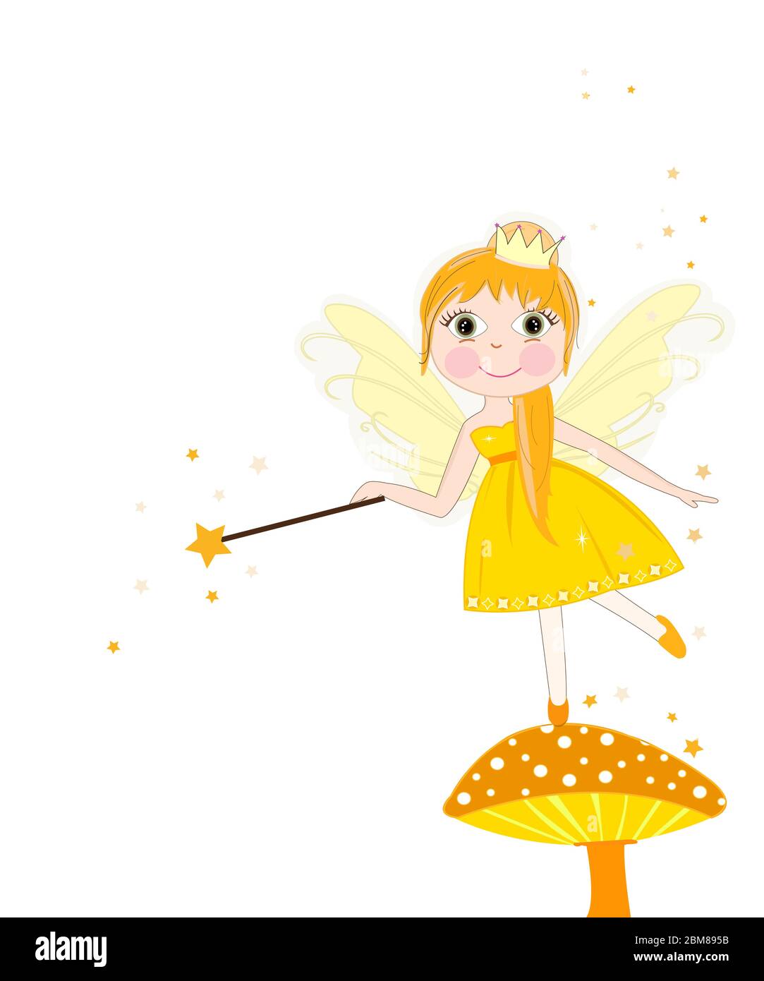 Beautiful yellow fairy tale girl vector Stock Vector Image & Art - Alamy