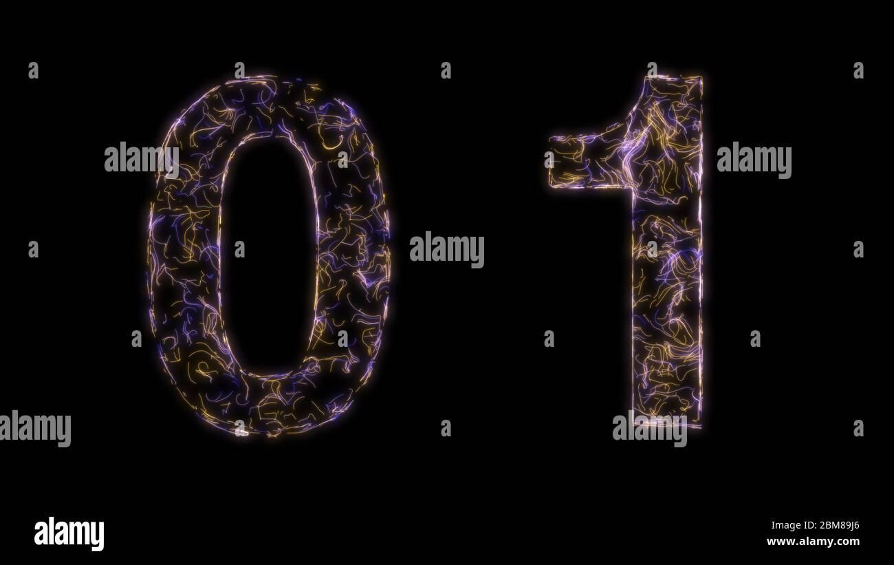 Numbers made out of glowing lines. 3D Rendering Stock Photo - Alamy