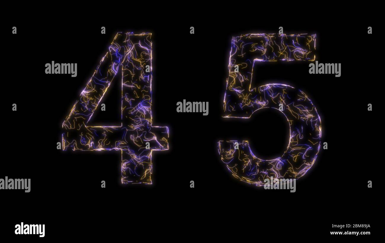Numbers made out of glowing lines. 3D Rendering Stock Photo - Alamy