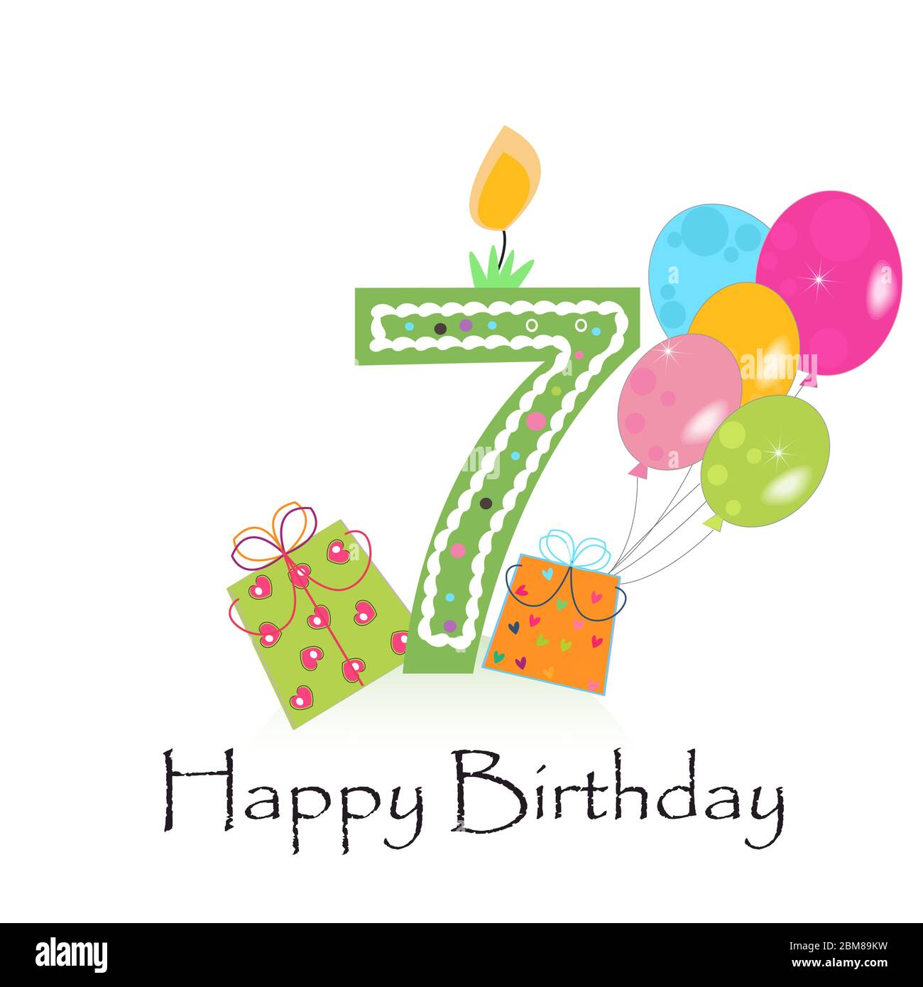 Happy Seventh Birthday Card Printable THREE Printable Birthday Cards