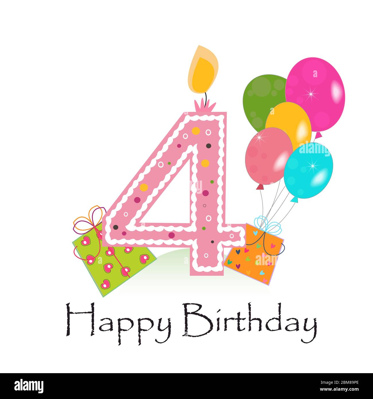 Happy fourth birthday card vector background Stock Vector Image & Art ... Happy fourth birthday card vector background Stock Vector Image & Art ...