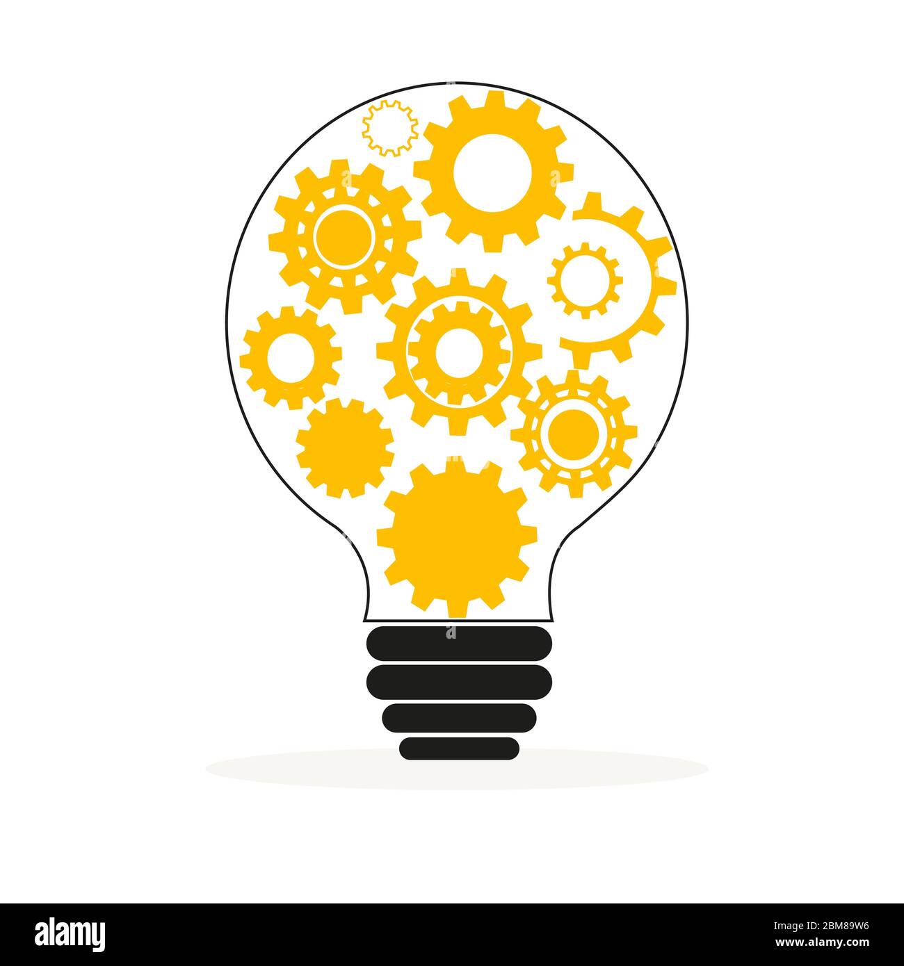 Light bulb with gears and cogs vector Stock Vector Image & Art - Alamy
