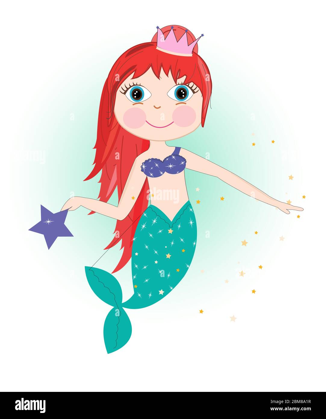 Cute mermaid girl vector Stock Vector Image & Art - Alamy