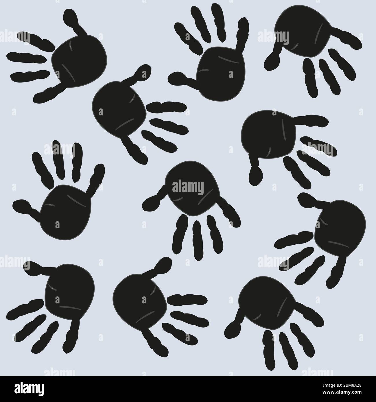 Black hand prints vector background Stock Vector Image & Art - Alamy