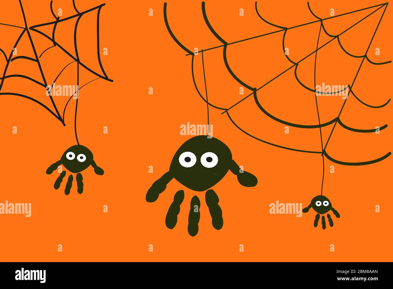 Spiders with hand prints halloween background Stock Vector Image & Art ...