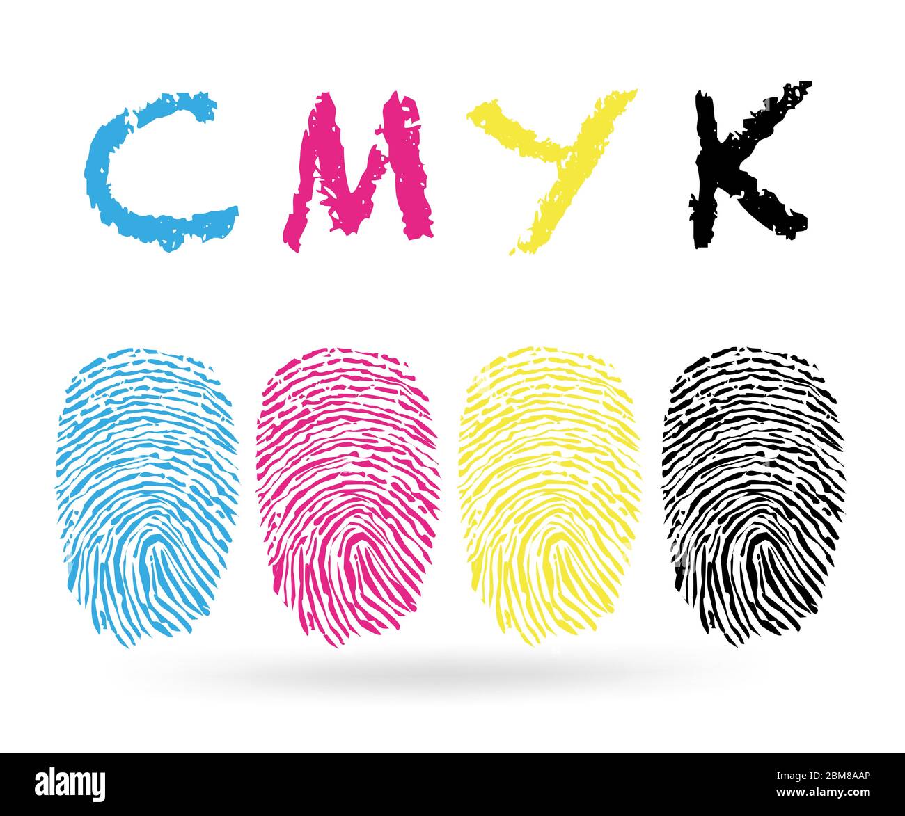Cmyk colors with finger prints vector Stock Vector Image & Art - Alamy