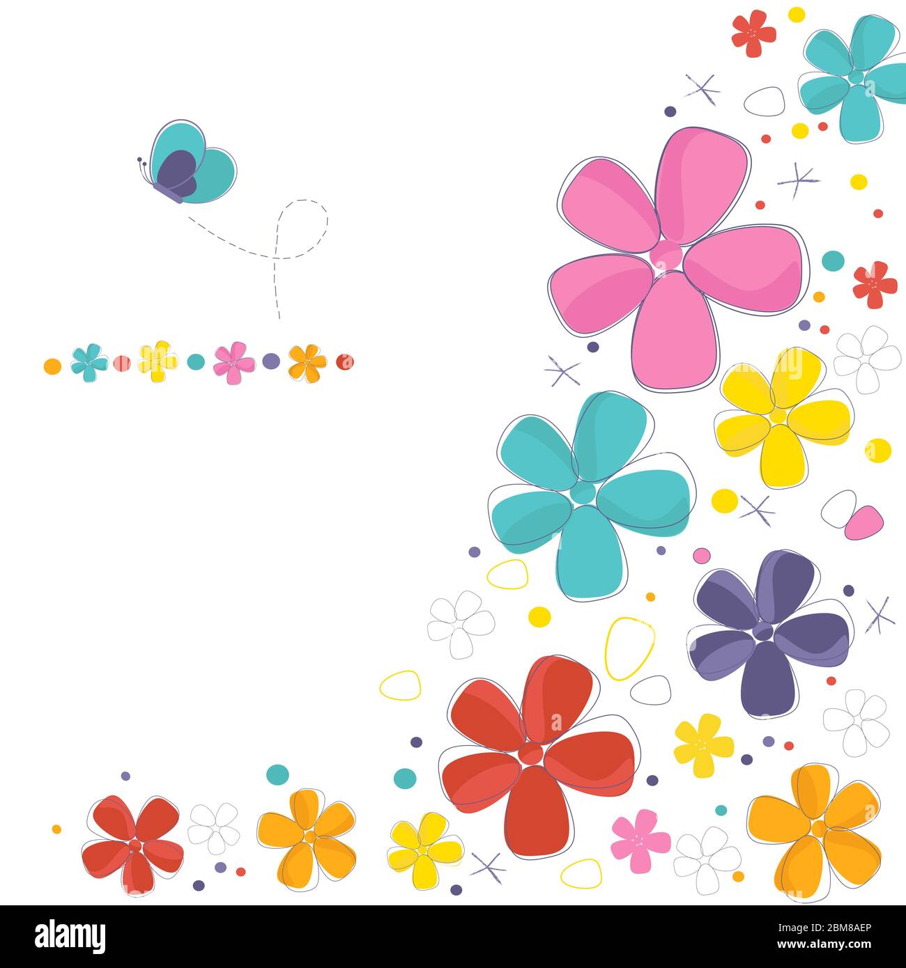 Colorful abstract flowers background greeting card Stock Vector Image ...