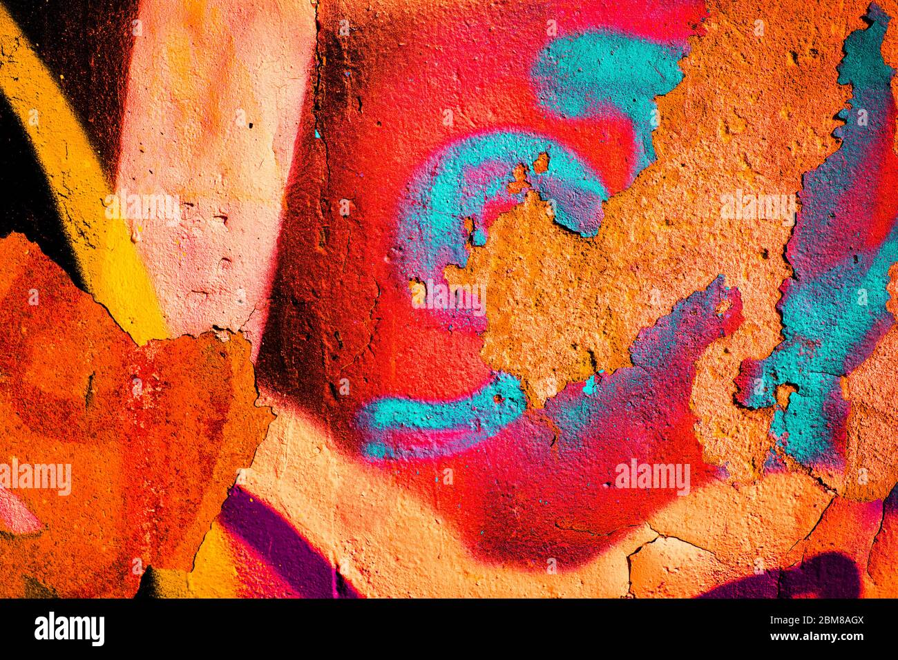 Closeup of colorful urban wall texture. Modern pattern for wallpaper ...