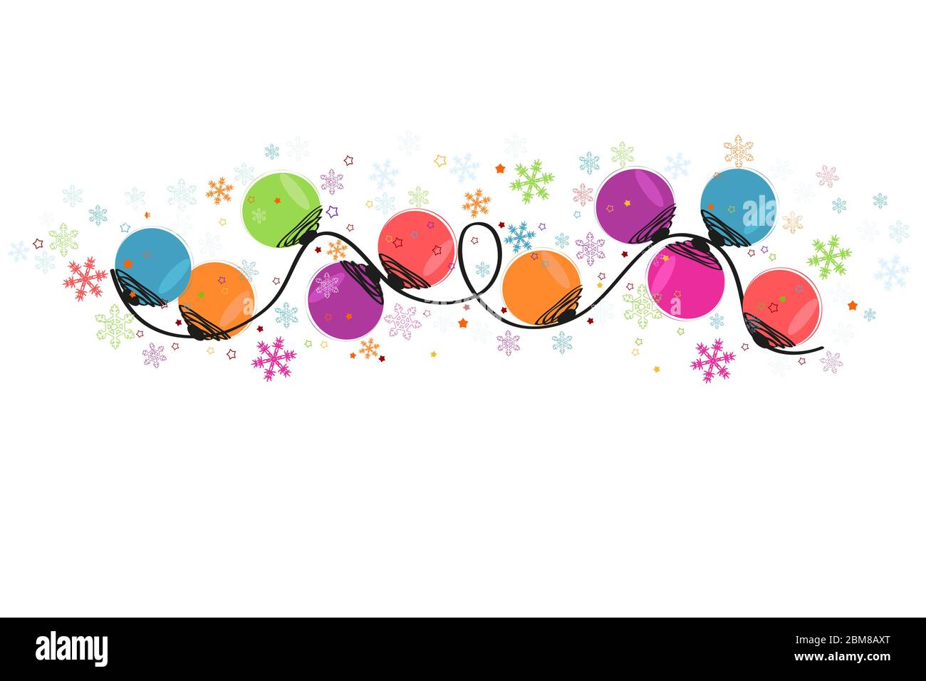 Colorful christmas light bulb banner vector Stock Vector Image & Art ...