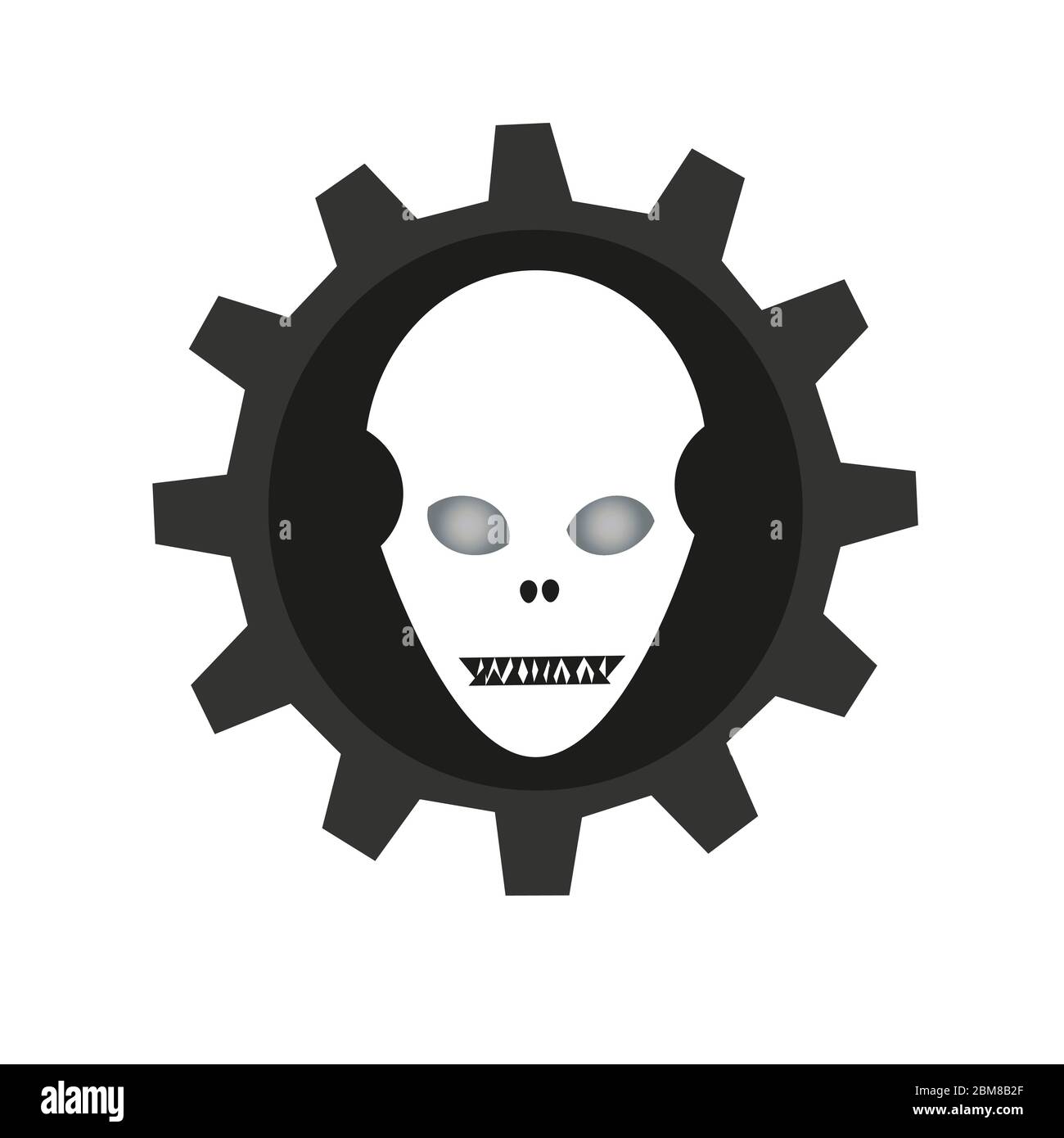 Human skull with gear vector background Stock Vector Image & Art - Alamy