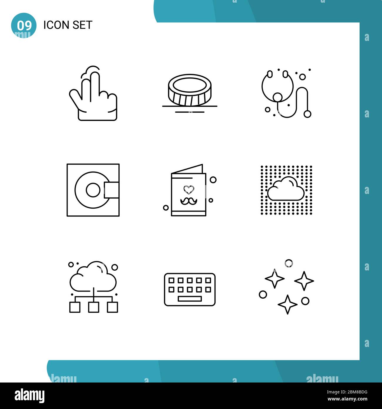 Group of 9 Outlines Signs and Symbols for fathers day, dad, medical ...