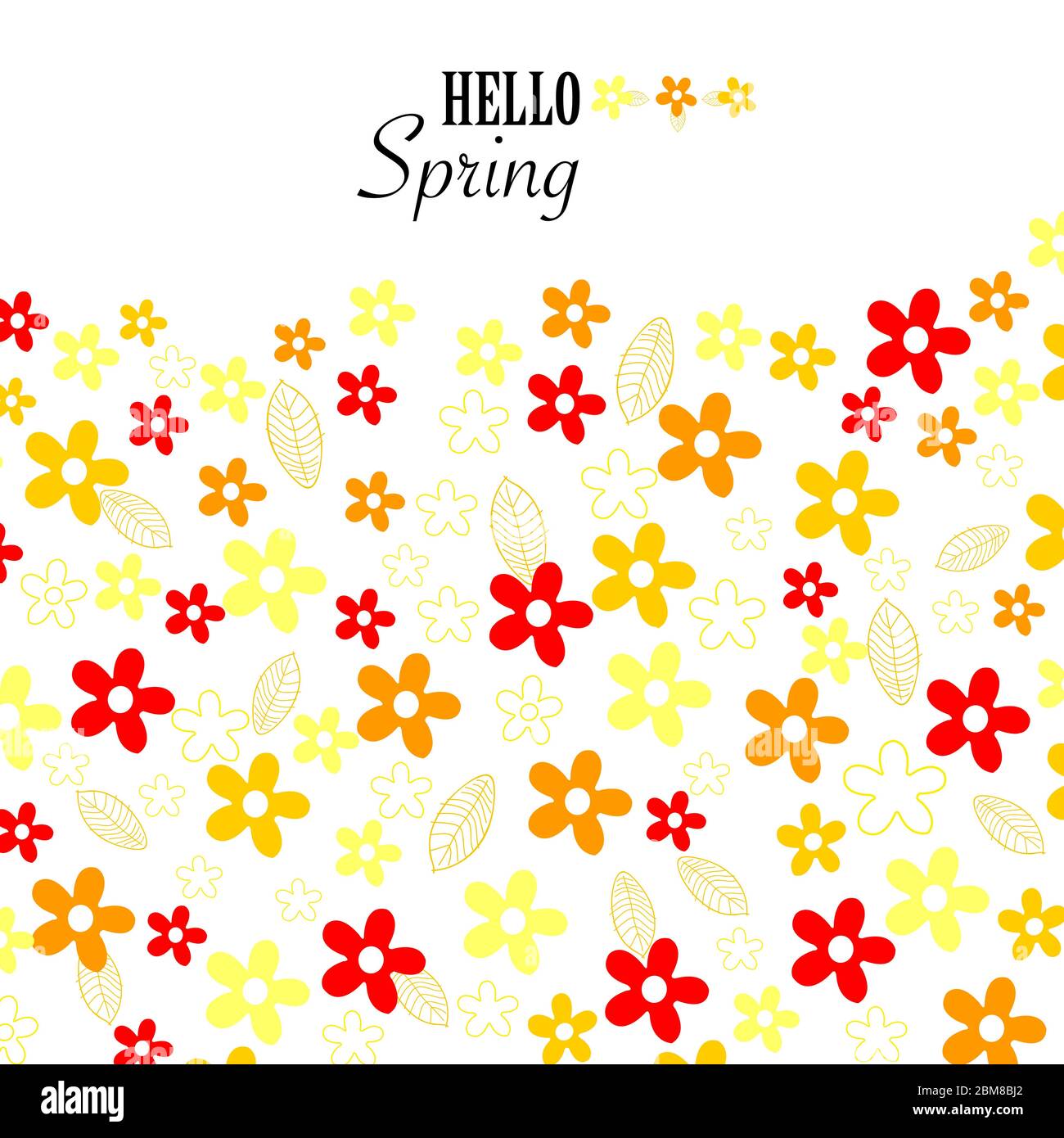 Floral vivid colors hello spring background vector Stock Vector Image ...