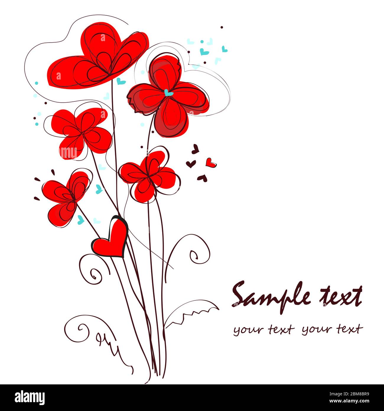 Abstract red floral greeting card Stock Vector Image & Art - Alamy