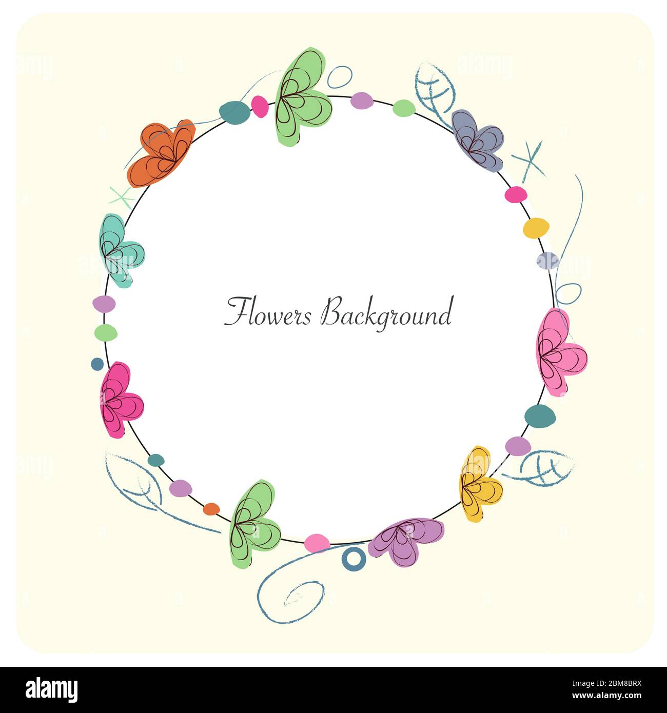 Summer time circle frame vector background Stock Vector Image & Art - Alamy