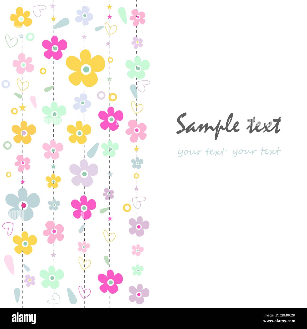 Colorful fowers decorative abstract greeting card Stock Vector Image ...