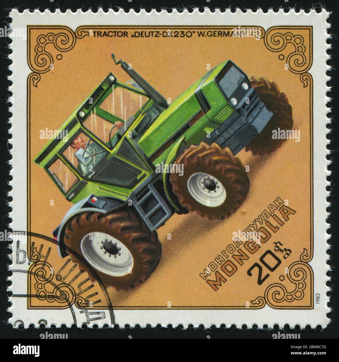 MONGOLIA - CIRCA 1982: Old tractor. Deutz-DX-230 Germany, circa 1982 ...