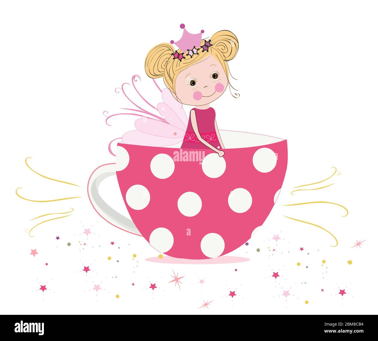 Cute fairy tale with teacup vector Stock Vector Image & Art - Alamy