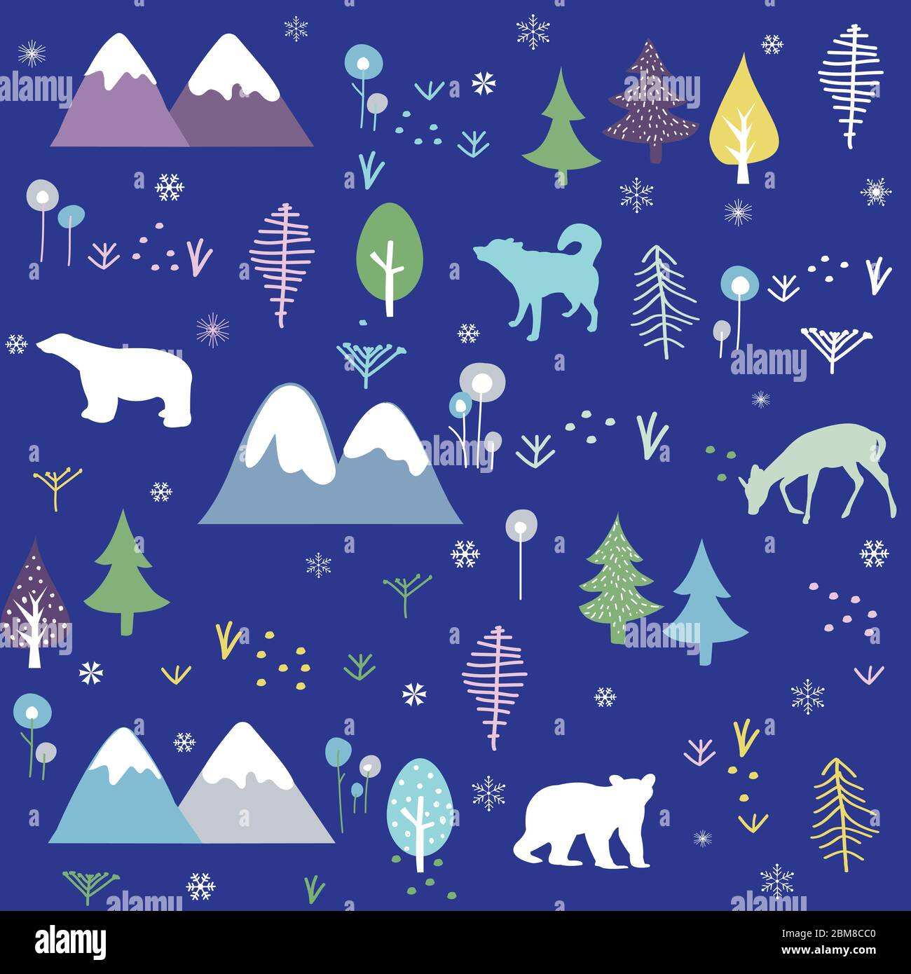 Polar bear mountain forest Stock Vector Images - Alamy