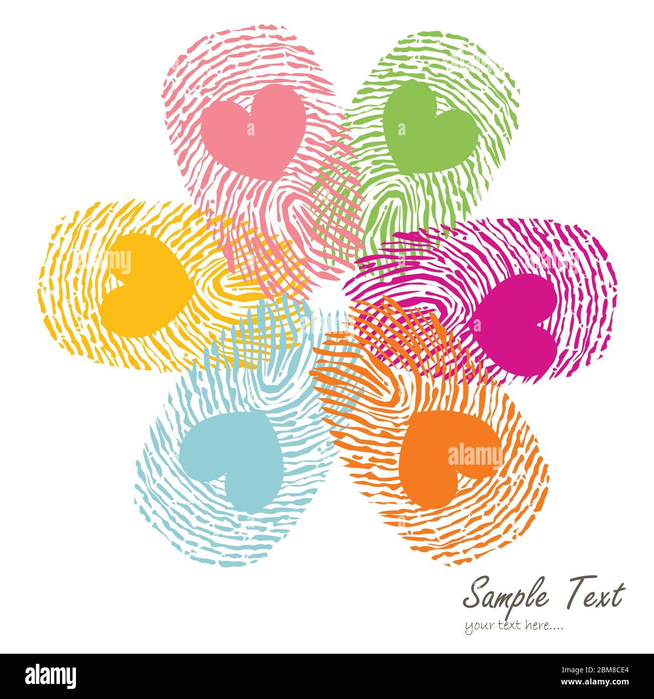 Colorful fingerprint vector with flower symbol vector Stock Vector ...