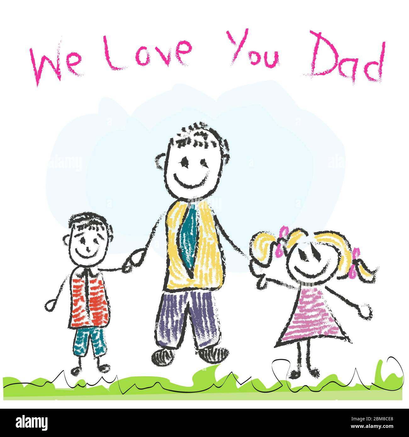 We love you Dad Father's day doddle greeting card Stock Vector Image ...