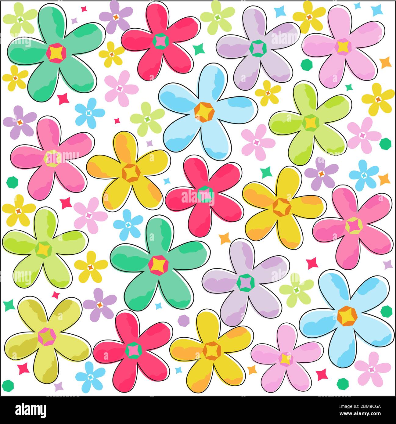 Colorful flowers pattern background vector Stock Vector Image & Art - Alamy