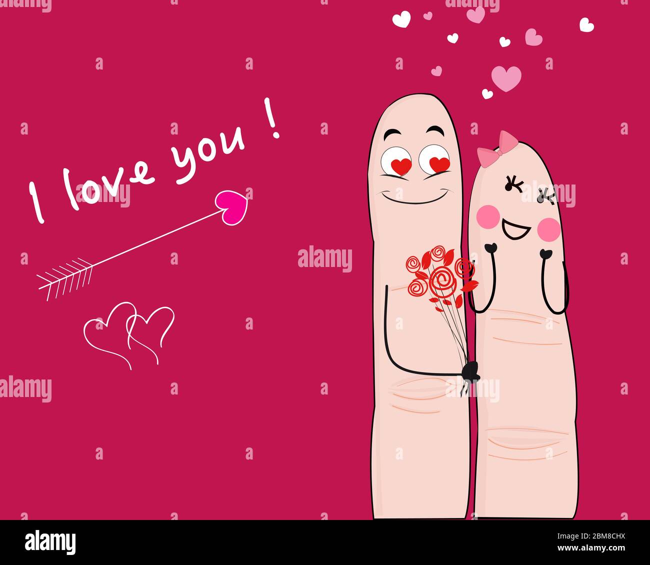 Finger couple i love you card Stock Vector Image & Art - Alamy