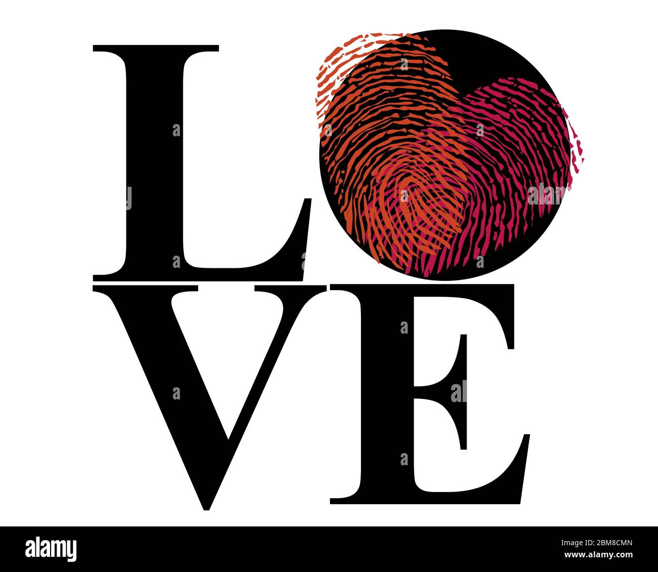 Love vector with fingerprint heart Stock Vector Image & Art - Alamy