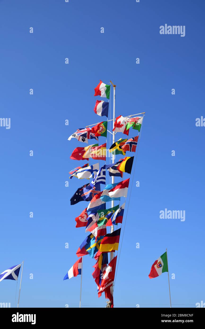 flags of the nations in the wind Stock Photo - Alamy